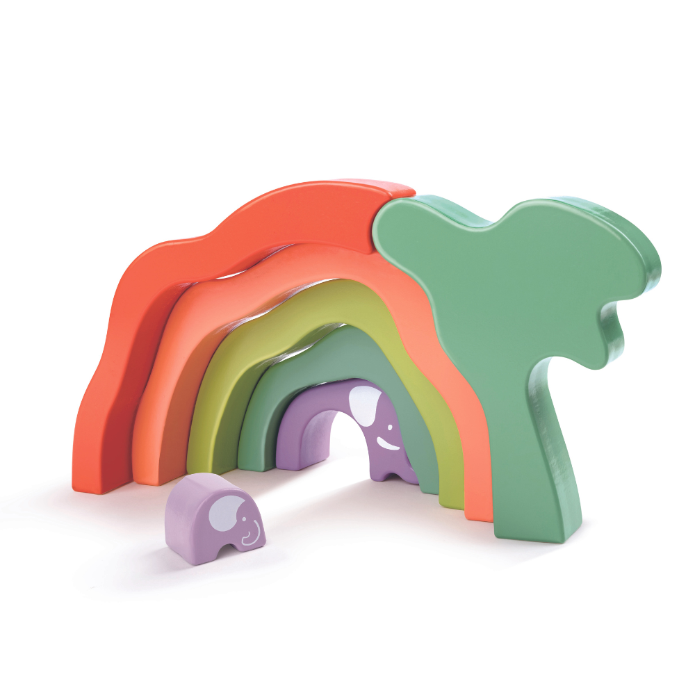 德國 Hape 曠野非洲象藝術堆堆積木 – BabyRent